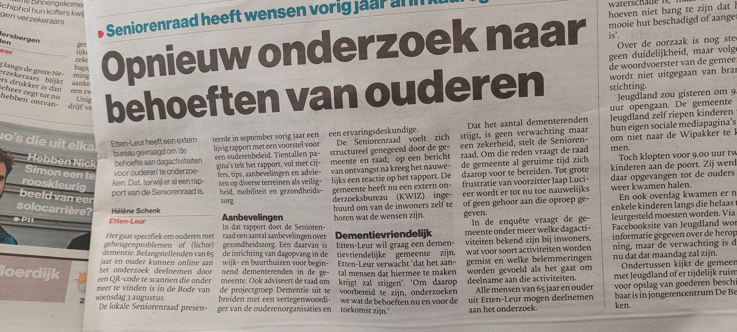 D66 Etten-Leur — Vragen over onderzoek dagbesteding mensen met ...